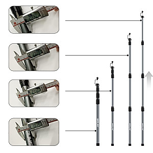 SANLIKE Tent Poles for Tarp, 98 in Tarp Poles Set of 2, Tent Poles Replacement, Telescoping Pole, Canopy Poles, Camping Poles for Rooftop Tents, Trekking Pole Tent for Rain Fly, Camper, Awning – Gray