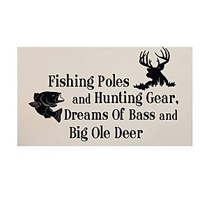 ESH7 35x57cm Country Deer Wall Decals Quotes Fishing Poles and Hunting GEA Wall Stickers for Kid's Room Nursery Bedroom Decor