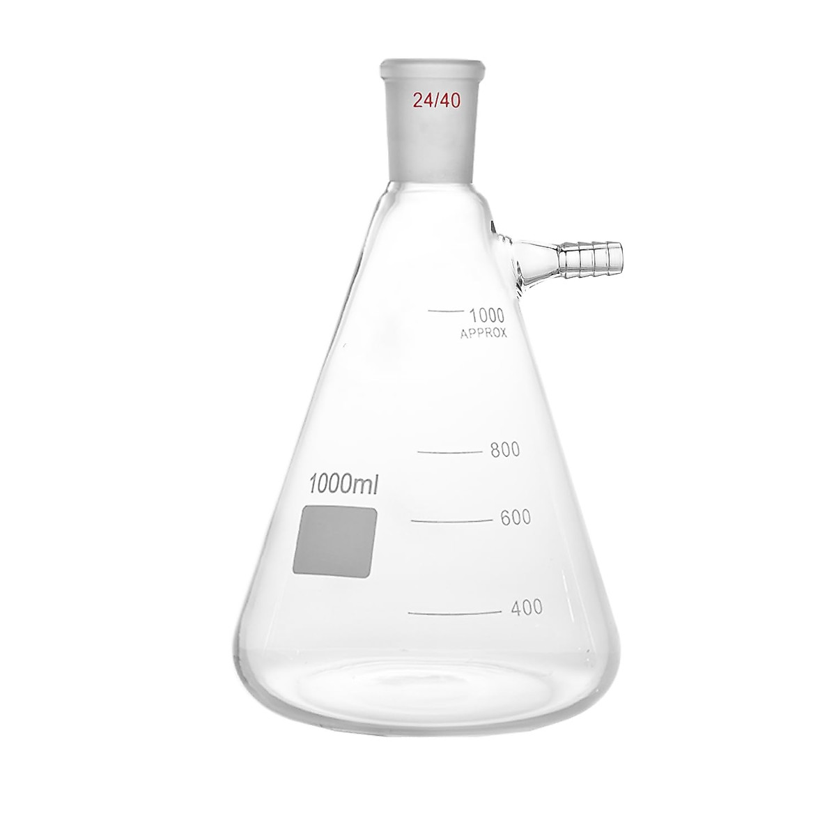 Deschem 1000ml,24/40,Glass Filter Suction Flask,1L Lab Filtration Bottle