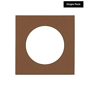 11x11 Mat Bevel Cut for 7x7 Photos - Precut Aged Oak Brown Circle Shaped Photo Mat Board Opening - Acid Free Matte to Protect Your Pictures - Bevel Cut for Family Photos, Pack of 1 Matboard