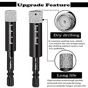 Mgtgbao 10pc 3/16” Dry Diamond Drill Bits Set，10PCS 5mm Hex Shank Core Drill Bit Brazed with Cooling Wax for Porcelain Tile Ceramic Concrete Granite Marble Hard Materials (not for Wood).
