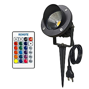 TOVEENEN LED Color Landscape Outdoor Spotlight - 120V 25W Remote Waterproof Spot Lights for Yard Garden Tree House Halloween Christmas Lighting