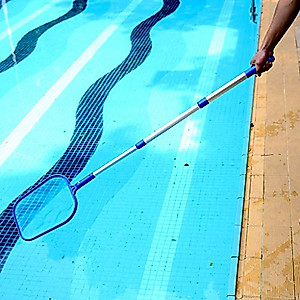 IronBuddy Pool Skimmer Net with 17-41 inch Telescopic Pole Leaf Skimmer Fine Mesh Rake Net for Swimming Pool Hot Tub Spa Pond Cleaning