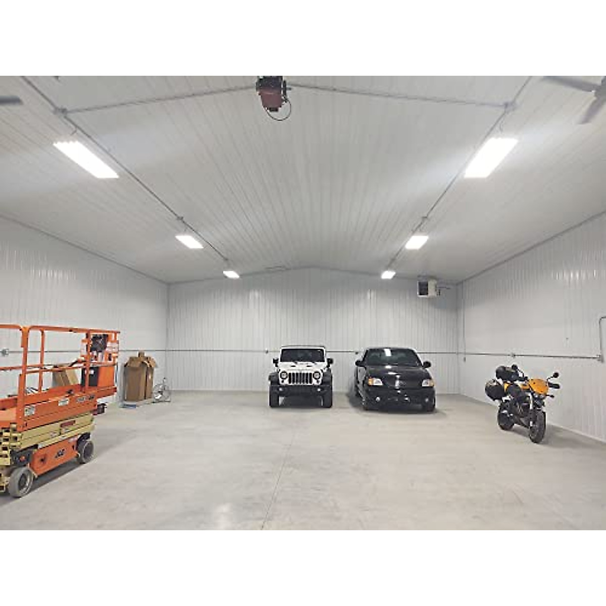 PrimeLights 4 Bulb / Lamp T8 LED High Bay Utility Shop Garage Warehouse Light Fixture 11,400 Lumens, 120-277V