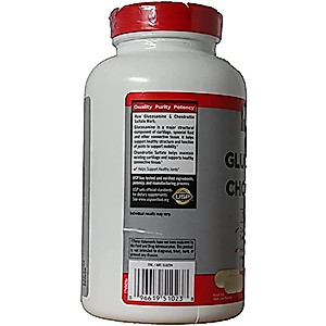 Kirkland-Signature Glucosamine HCI 1500 Mg Chondroitin Sulfate 1200 Mg 220 Tablets,Suports Joint Cushioning,Nourishes Joint and Connective Tissue (Pack of 1)