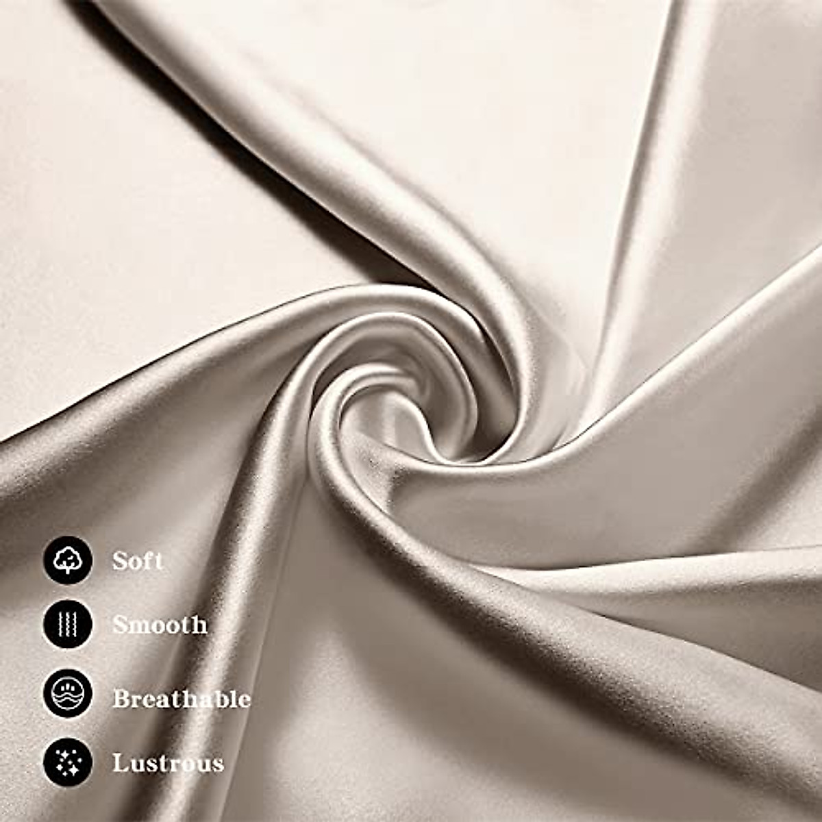 Asmork 100% Mulberry Silk Pillowcase for Hair and Skin, Both Side 19 Momme Real Silk, Hidden Zipper Washable Pure Silk Bed Pillowcase Covers, Envelope Gift Box,1PC (Beige, Standard 20''×26'')