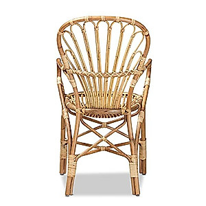Baxton Studio Sheraton Natural Finished Rattan Armchair