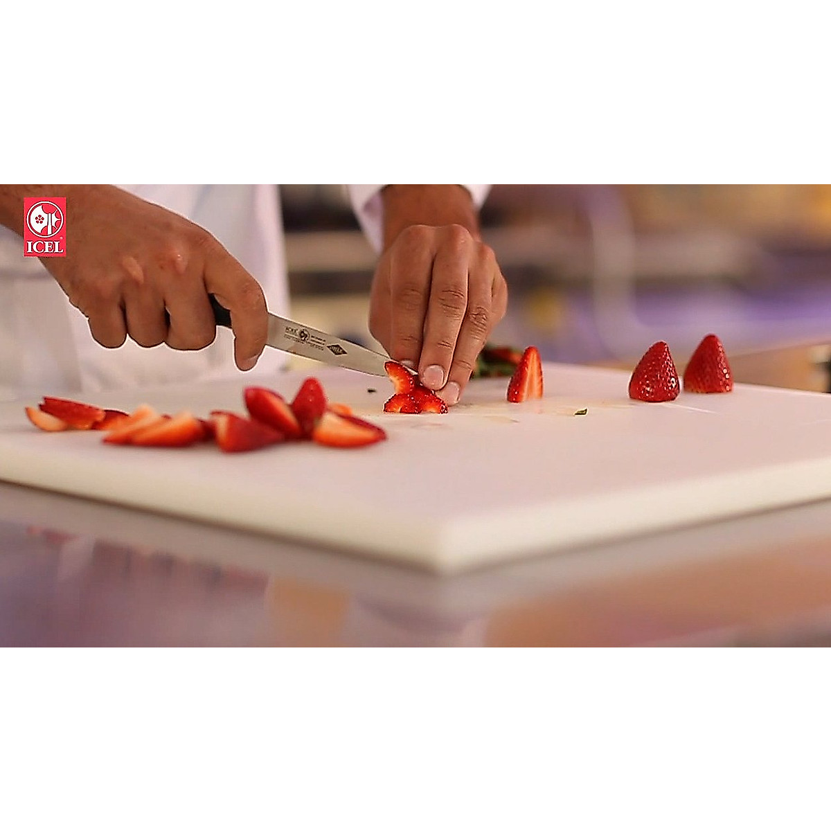 Icel Portugal Paring Knife 4-inch Serrated with Point Green Handle