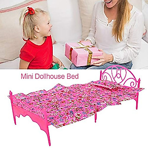 Dollhouse Furniture, Great Gift Mini Dollhouse Bed Dolls Bed Injure Babies Bedroom Furniture for Bedroom Furniture for Kid