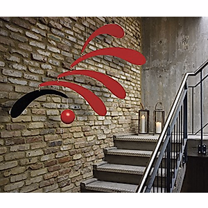 Flowing Rhythm Red Hanging Mobile - 18 Inches - Handmade in Denmark by Flensted