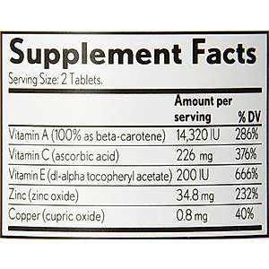 PreserVision AREDS Eye Vitamin & Mineral Supplement, Tablets, 240 Count (Pack of 1) , Packaging may vary