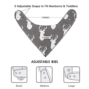 MiiYoung Baby Bibs Baby Bandana Drool Bibs for Drooling and Teething, 100% Organic Cotton and Super Absorbent Bibs for Baby Boys