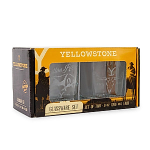 Toynk Yellowstone Dutton Ranch 9-Ounce Mini Rocks Glasses | Set of 2