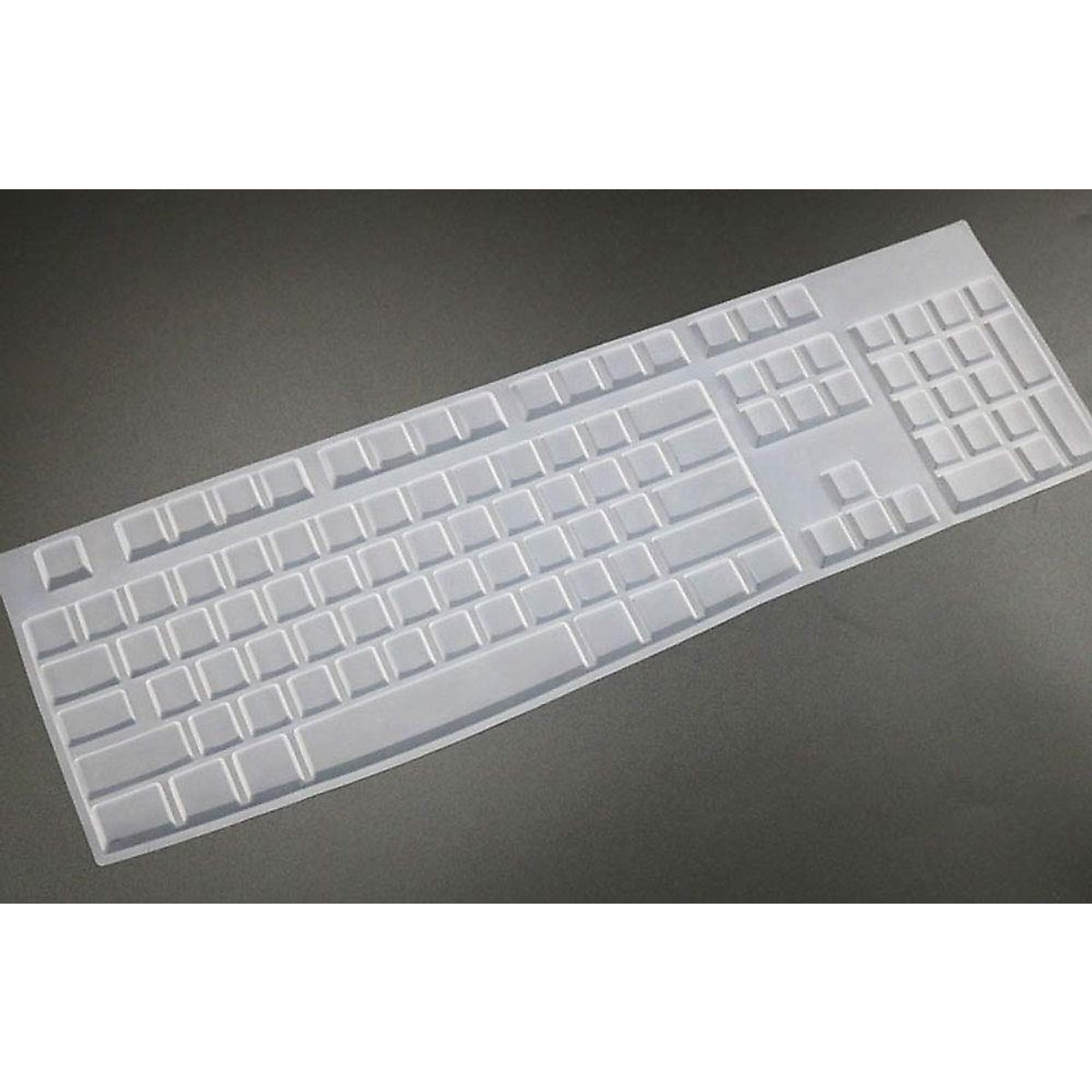 Ultra Thin Desktop PC Silicone Clear Keyboard Cover Skin Protector Compatible with Logitech K120 MK120 Keyboard (NOT Compatible for Other Desktop Keyboards) - Transparent