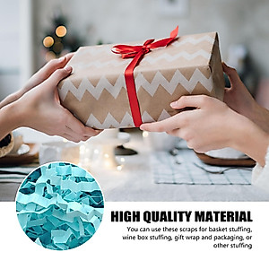 ZEBMOON 1 LB Aqua Cyan Crinkle Cut Paper Shred Filler Great for Gift Wrapping, Basket Filling, Birthday, Wedding, Halloween, Thanksgiving, Christmas Day, New Year Party Decorations Filling Supplies