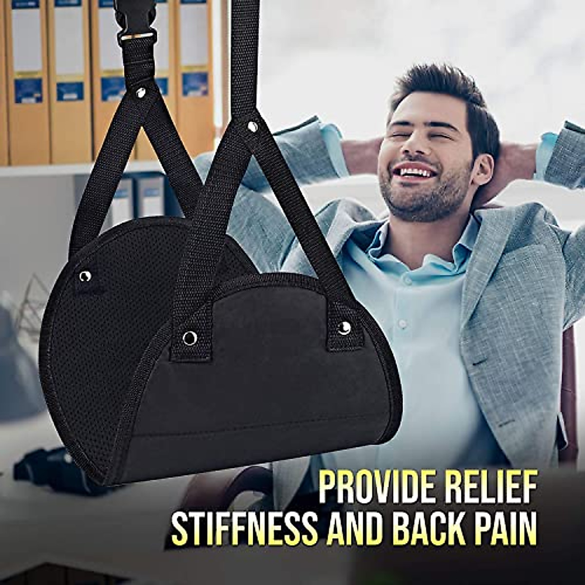 Airplane Footrest Made with Premium Memory Foam, Airplane Travel Accessories, Footrest Hammock, Portable Airplane Foot Rest Used in Office/Plane/Home, Hammock Leg Rest Adjustable Height