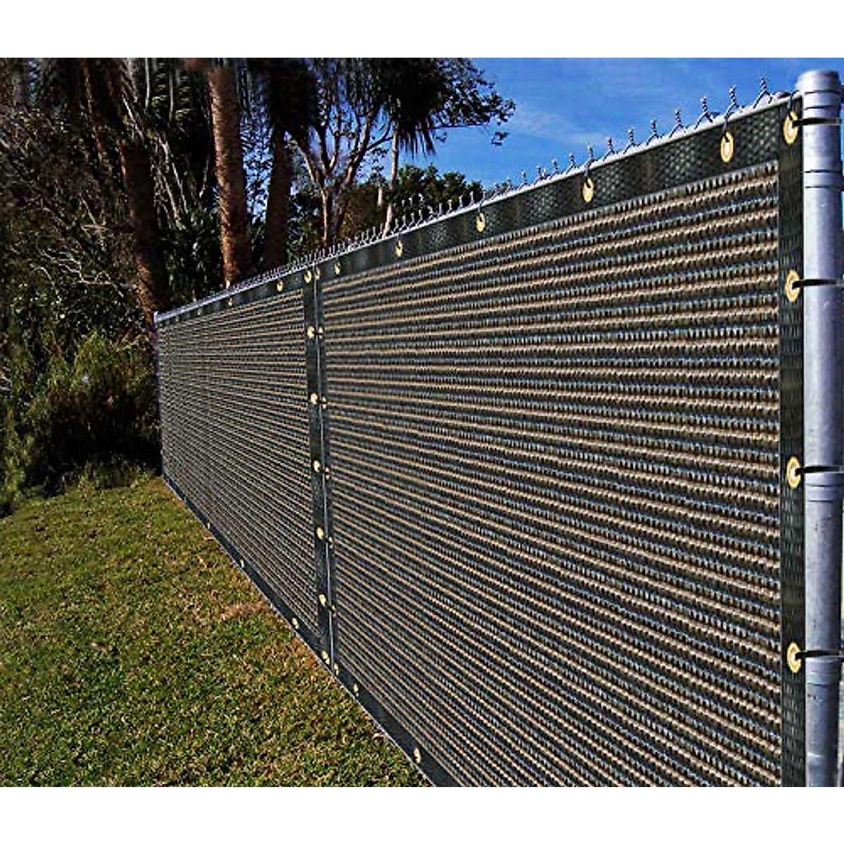 Ifenceview 3'x3' to 3'x50' Brown Shade Cloth/Fence Privacy Screen Fabric Mesh Net for Construction Site, Yard, Driveway, Garden, Canopy, Awning 160 GSM UV Protection (3'x10')
