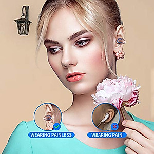 Sunffice Bluetooth Headset, Single Ear BT5.0 Ultralight Wireless Headphone Cell Phone Earpiece Ear Clip with Mic, Noise Canceling Handsfree Driving Earbud for iPhone, Android,Samsung Smartphone(Pink)