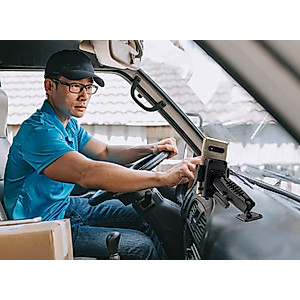 ARKON Mounts Drill-Base Mega Grip Phone Mount | Universal Phone Fit | 360° Adjustable Angle | Flat Surface AMPS Mounting | Compatible with iPhone, Galaxy, Note, Pixel, and More | SM4RM2XMAMPS