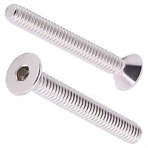 M4-0.7 x 30mm (60 pcs) Flat Socket Cap Screws, 304 Stainless Steel 18/8, Full Thread, Countersunk Head, Connections Bolts, DIN7991