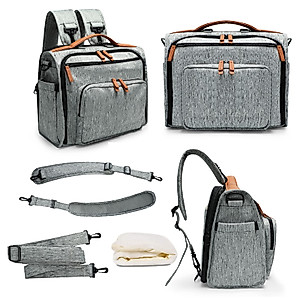 miss fong Small Diaper Bag,Diaper Bag Backpack,Baby Diaper Bag Backpack, Baby Bag for Girls Boys New Mom,Baby Stuff for Newborn,Shoulder Strap & Backpack Strap,4 Insulated Pockets（Grey Color）