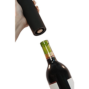 Ozeri Pro Electric Bottle Opener with Wine Pourer, Stopper, Foil Cutter, and Elegant Recharging Stand, Black
