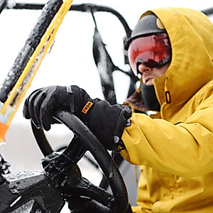 FRDM Clutch Snow Gloves Waterproof Windproof Leather Convertible Snow Sports Ski Snowboard Snowmobile, for Men & Women