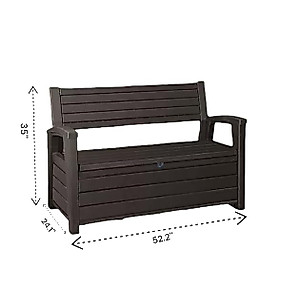 Generic 60 Gallon Plastic Resin Outdoor Storage with Sitting (Non-Brushed Brown), Onesize