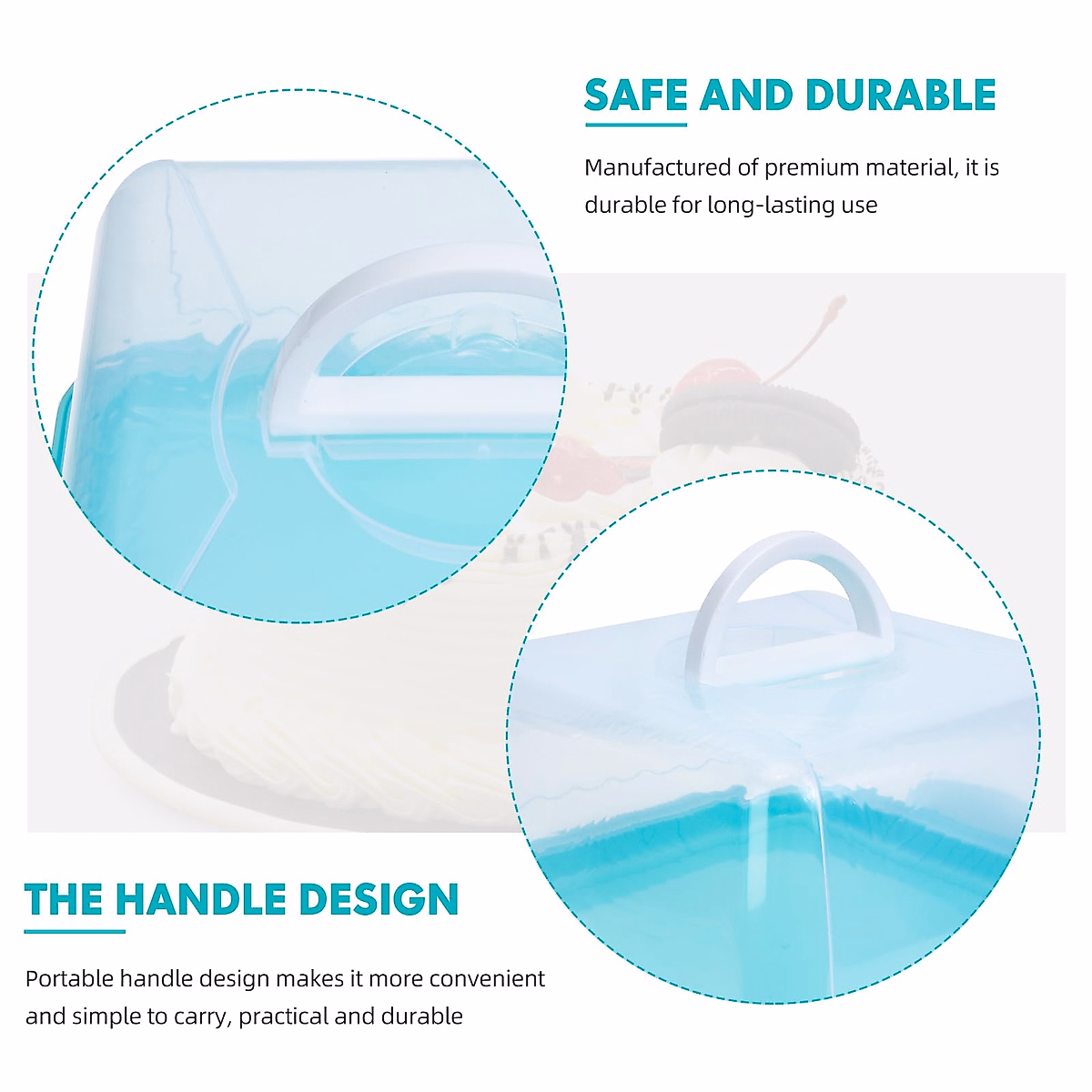 LIFKOME Cake Carrier with Lid and Handle, Clear Cake Container Locking Cake Come Box Pie Carrier Cake Serving Stand Holder Cake Keeper Platter Tray for Transport and Storage