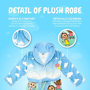 Cocomelon Toddler Boys JJ Playtime 3D Plush Robe (as1, age, 2_years, CoComelon Bus, 2T)