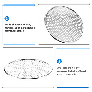 Hemoton Pizza Oven Tools 9 Inches Pizza Pan Even Heating Accessories Non Stick Tray Kitchen Tools Plate Hole Home Baking Bakeware Perforated Aluminum Alloy Kitchen Gadget Perforated Pizza Pan