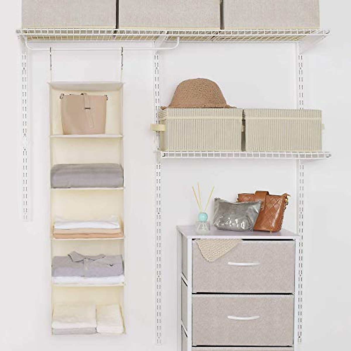 GRANNY SAYS Bundle of 1-Pack Shelf Organizer for Closet & 1-Pack Closet Hanging Storage Shelves