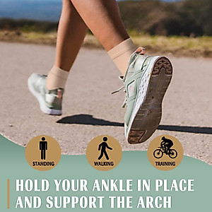 2 Pack Ankle Brace Compression Sleeve 8-15 mmHg Open Toe Сompression Socks Women&Men for Swelling,Plantar Fasciitis,Sprain Beige S/M