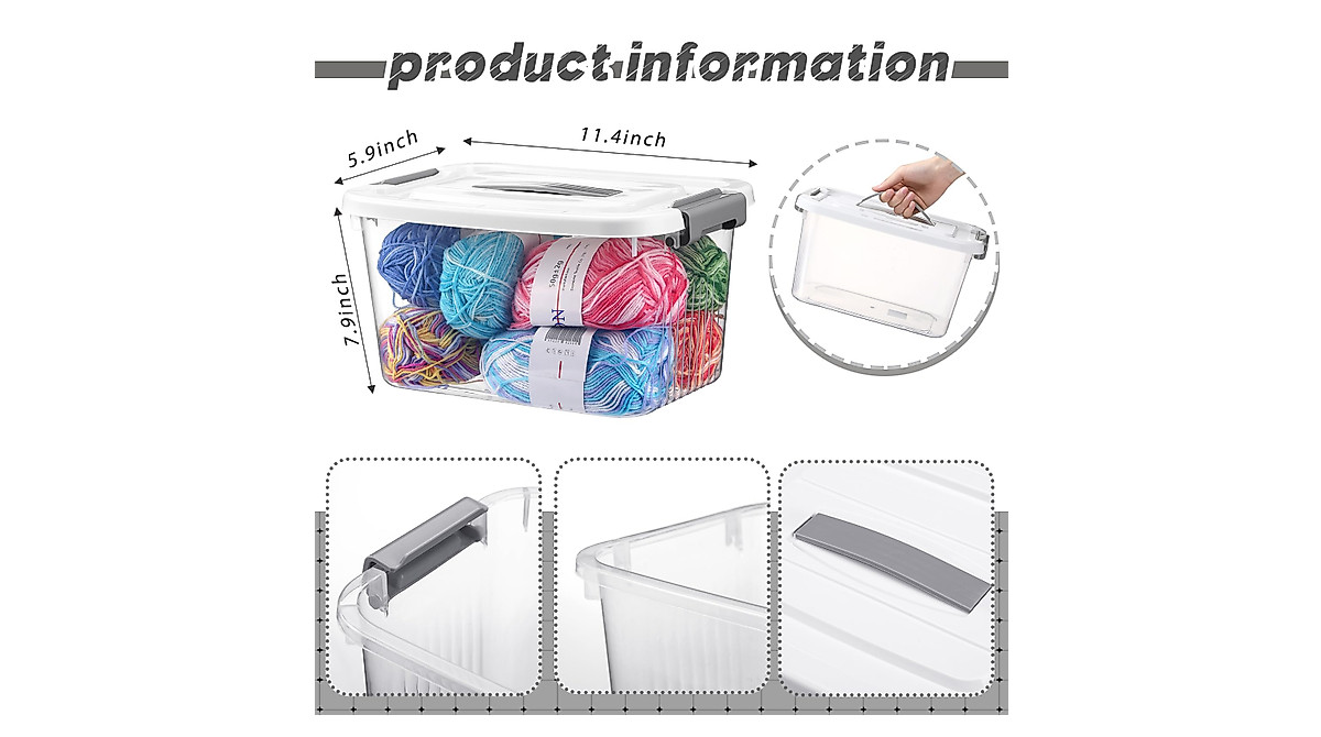CroBlissful Tall Yarn Storage Containers - 2 Pack for Craft & Home