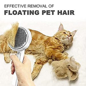 Pet Pumpkin Brush,Cat Brushes for Indoor Cat,Cat Hair Brush for Shedding,Cat Comb for Long or Short Haired Cat Massage Removes Mats,Pet Self Cleaning Slicker Brush for Dog Cat Pet Grooming Brush
