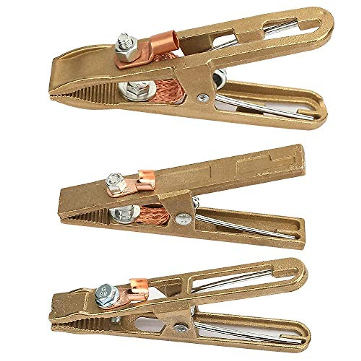 260/300/500A Brass A-shape Ground Welding Earth Clamp Welder Earth Ground Cable Copper Grip Clip Clamp for Welding Machine (260A)