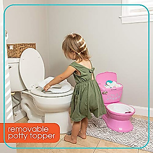 Summer My Size Potty Lights and Songs Transitions, Pink - Realistic Potty Training Toilet with Interactive Handle that Plays Music for Kids, Removable Potty Topper/Pot, Wipe Compartment, Splash Guard