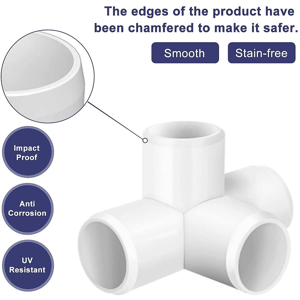 12 pack 4 Way 1/2 inch PVC Fitting Corner Cross Elbow, 1/2" PVC Fitting Elbow for Greenhouse Shed Pipe, Tent Connection, Furniture Build Grade SCH40