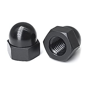 Nylon Acorn Cap Nuts M6-1.0, Black, 50Pcs-Pack