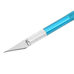 Hobby Knife, Exacto Knife Set Non Slip Handle Accurate Control 20 Blades for Crafting for Hand Account (Blue)