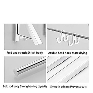 LKJHG Foldable Wall-Mounted Clothes air Drying Rack, Expandable, for Indoor air Drying and Hanging Clothes, Towels, Underwear, Socks, for Laundry Rooms, bathrooms, Practical Areas
