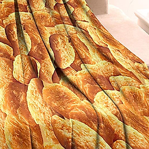 Chicken Nuggets Throw Blanket for Teens Boys Girls and Adults Soft Warm Cozy Funny Food Midweight Flannel Blankets for Couch Sofa Bed Camping Travel Home Decor 50" X 60"