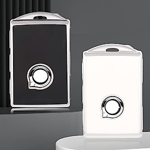 HIBEYO Key Fob Cover Compatible with Volvo XC40 XC60 XC90 S90 V90 2019 2021 2022 2023 TPU Key Case Cover Smart Keyless Auto Key for Volvo Accessoreis with Leather Keychains-Black