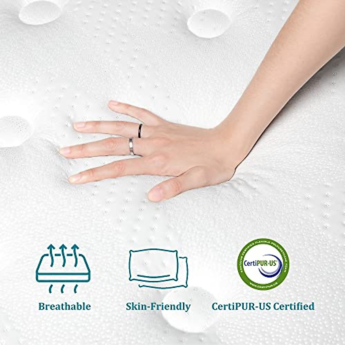 TeQsli Full Mattress, 10 Inch Gel Memory Foam Hybrid Mattress in a Box, Medium Firm Pocket Innerspring Mattress for Pressure Relief and Cooling Sleep, CertiPUR-US Certified, 10-Year Support