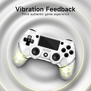 AceGamer 2 Pack for PS4 Controller, Wireless Controller for PS4/Pro/Slim/PC, with Non-Slip Grip of Both Sides and 2 USB-C Cable! (Black and White)