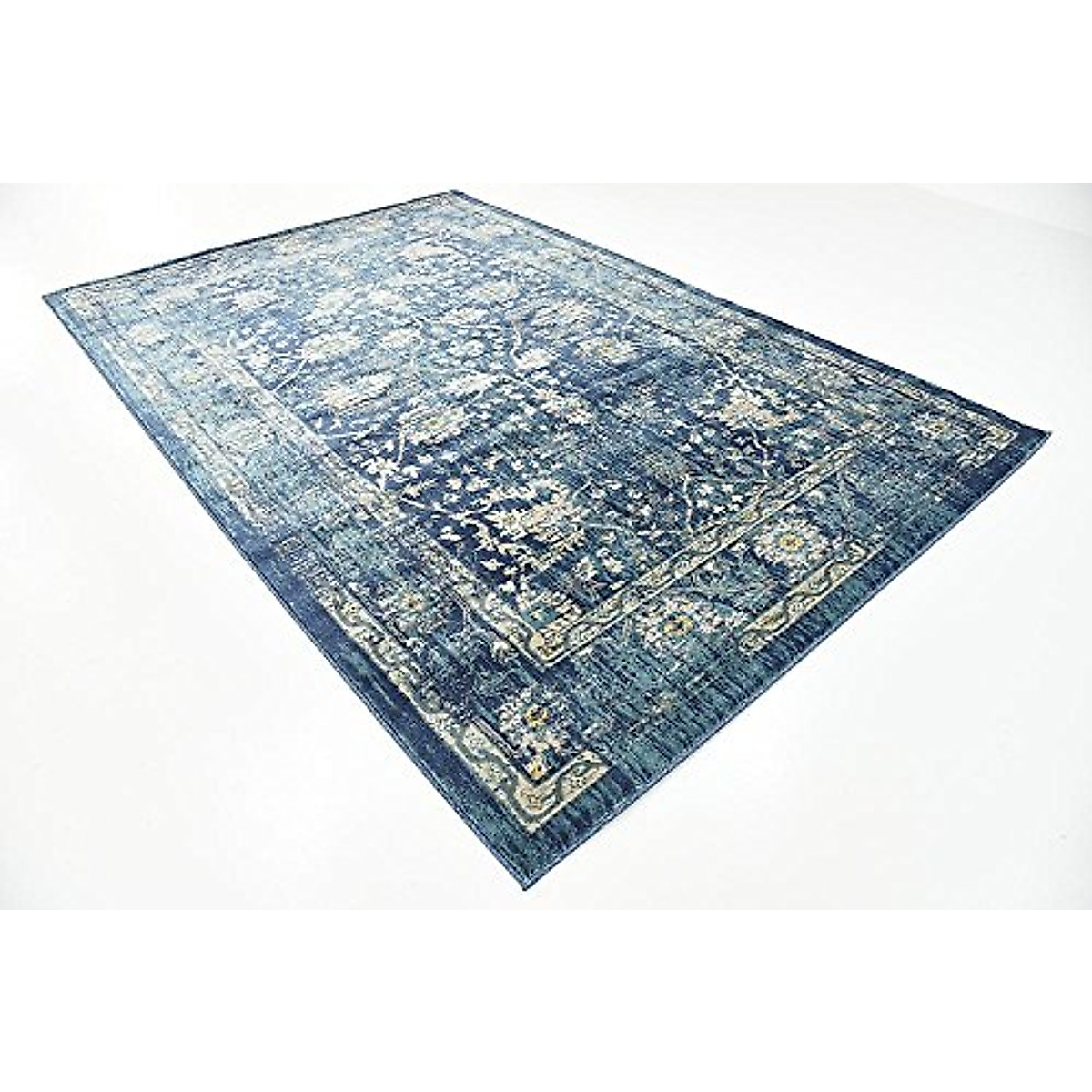 Unique Loom Oslo Collection Traditional Botanical Navy Blue Area Rug (6' x 9')