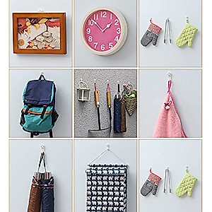 erioctry 20PCS White Durable Non-Trace Wall Picture Hook Powerful Concrete Hard Wall Drywall Picture Hooks Hanging Hook for Picture Photo Frame Clock Hangers