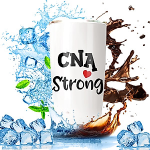 CHICKOR Cna Coffee Mugs Travel 20 Oz With Lid, Because Even Nurses Need Heroes Stainless Steel Nurse Themos, National Nurses Day Gifts for Practioner Labor Women, Inspiration Gift White Themed