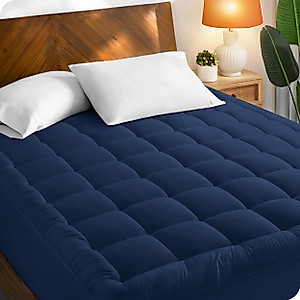 Bare Home Deep Pocket Cotton Top Mattress Pad Twin - Dark Blue