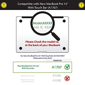 GMYLE MacBook Pro 15 Case 2018 2017 2016 Release A1990/A1707 Touch Bar Models, Plastic Hard Shell & Keyboard Cover & 15 inch Protective Carrying Sleeve Bag - Pink Plum Blossom Floral Garden